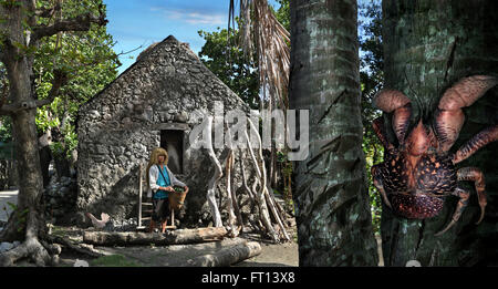 Philippines. Batanes, Ivatan people, Old woman wearing traditional ...