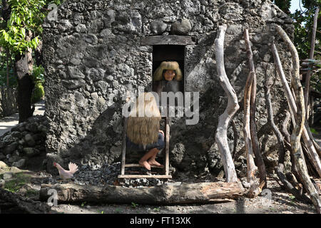 Philippines. Batanes, Ivatan people, Old woman wearing traditional ...
