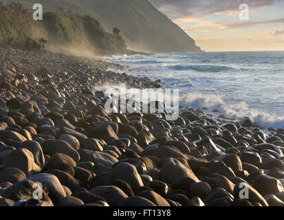 The Valugan boulder beach of Basco, Batanes in the Philippines Stock ...
