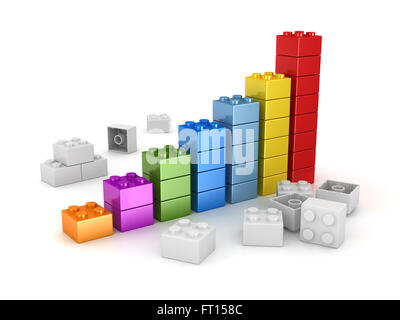 Colorful 3d block chart graph. High resolution render with candlesticks ...