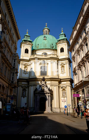 Facade of the Peterskirche or St. Peter Church in Innere Stadt, Vienna ...