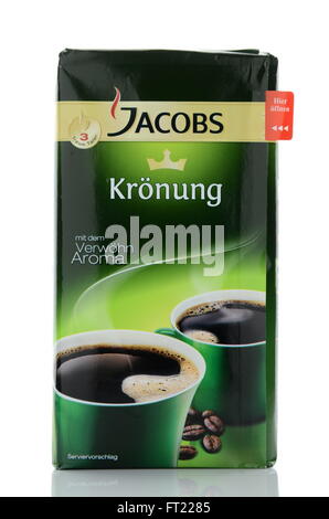 Jacobs Kronung coffee isolated on white background Stock Photo - Alamy