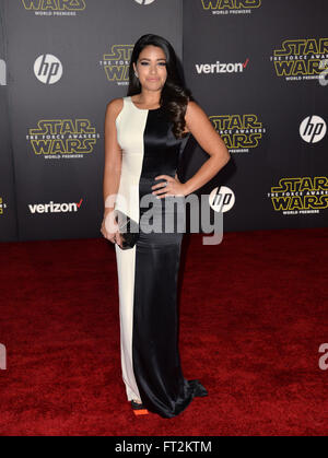 HOLLYWOOD, CA, Gina Rodriguez at the World premiere of 'Star Wars: The ...