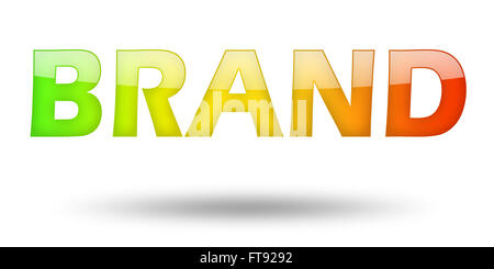 Text BRAND with blue letters and shadow Stock Photo - Alamy