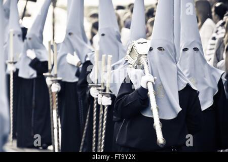 A Catholic penitents belonging to a Cofradias or religious brotherhoods ...