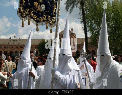 A Catholic penitents belonging to a Cofradias or religious brotherhoods ...