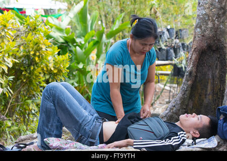A Spiritual Healer performs a healing process known as Bulo-Bulo during ...