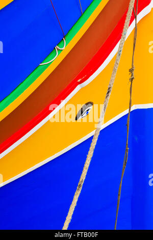 Eye of Osiris on a traditional Maltese fishing boats (luzzu) in the ...