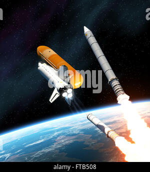 Space Launch System Solid Rocket Boosters Separation Stock Photo - Alamy