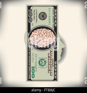 Using the brain to make money is the theme of this illustration Stock ...