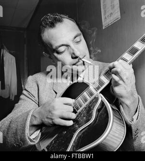 A portrait of jazz musicians Django Reinhardt and Duke Ellington taken ...