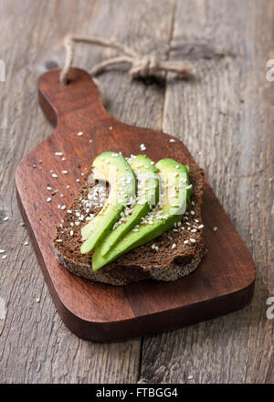 Sliced avocado on toast with salt and pepper Stock Photo - Alamy