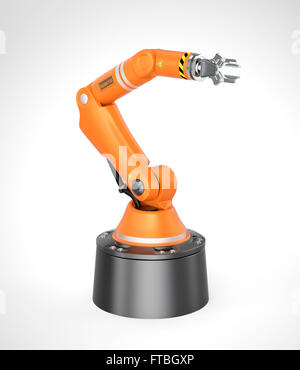 Robotic arm on gray background. Industrial robot manipulator Stock ...