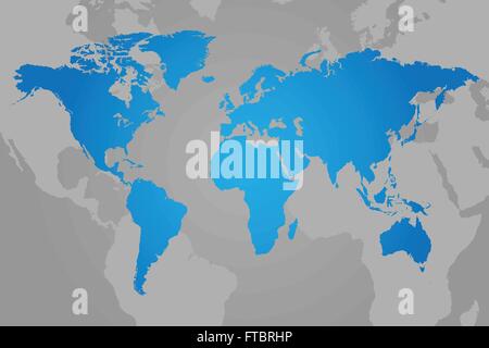 Blue World Map Illustration Stock Vector Image & Art - Alamy