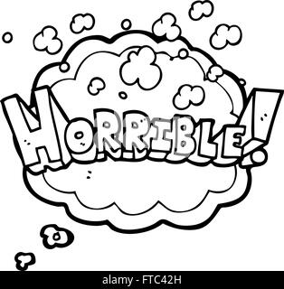 freehand drawn cartoon word horrible Stock Vector Image & Art - Alamy