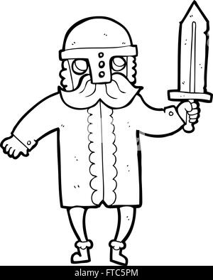 freehand drawn cartoon saxon warrior Stock Vector Image & Art - Alamy