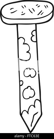 freehand retro cartoon rusty nail Stock Vector Image & Art - Alamy