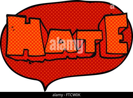 I hate you freehand drawn comic book speech bubble cartoon symbol Stock ...