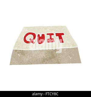 freehand retro cartoon quit button Stock Vector Image & Art - Alamy