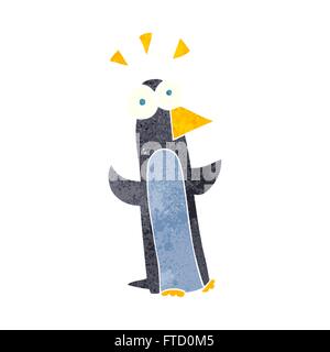 freehand textured cartoon surprised penguin Stock Vector Image & Art ...