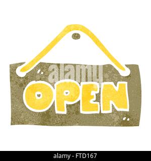 freehand textured cartoon open shop sign Stock Vector Image & Art - Alamy