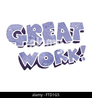 freehand retro cartoon great work symbol Stock Vector Image & Art - Alamy