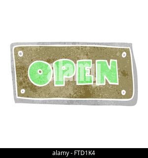 freehand textured cartoon open shop sign Stock Vector Image & Art - Alamy