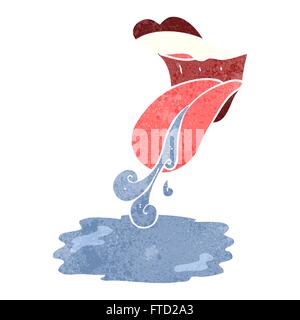 freehand textured cartoon mouth sticking out tongue Stock Vector Image ...