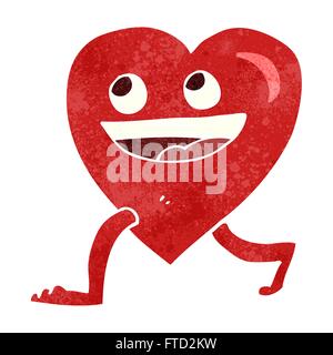freehand retro cartoon walking heart Stock Vector Image & Art - Alamy