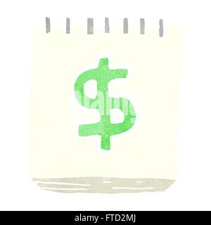 freehand textured cartoon note pad with dollar symbol Stock Vector ...