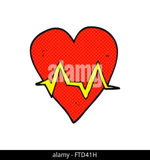 freehand retro cartoon heart rate Stock Vector Image & Art - Alamy