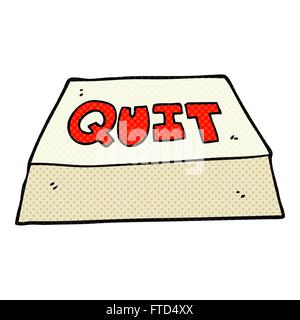 freehand drawn cartoon quit button Stock Vector Image & Art - Alamy