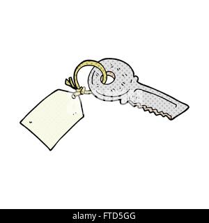 freehand drawn cartoon key with tag Stock Vector Image & Art - Alamy