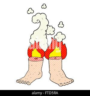 freehand retro cartoon of spontaneous human combustion Stock Vector ...