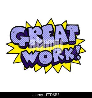 freehand retro cartoon great work symbol Stock Vector Image & Art - Alamy