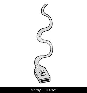 freehand drawn retro cartoon usb cable Stock Vector Image & Art - Alamy