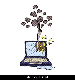 freehand drawn cartoon broken computer Stock Vector Image & Art - Alamy
