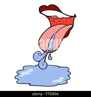 freehand retro cartoon mouth drooling Stock Vector Image & Art - Alamy