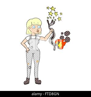 freehand drawn cartoon female electrician Stock Vector Image & Art - Alamy