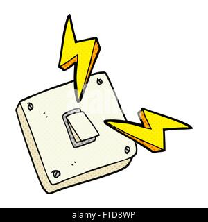 freehand drawn cartoon sparking electric light switch Stock Vector ...