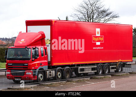 Royal Mail transport HGV, articulated lorry driving near London ...