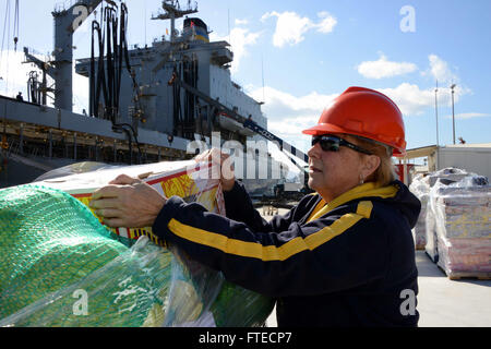 Civil Service Mariner Kimberly Clement, aboard the USNS John Lenthall ...
