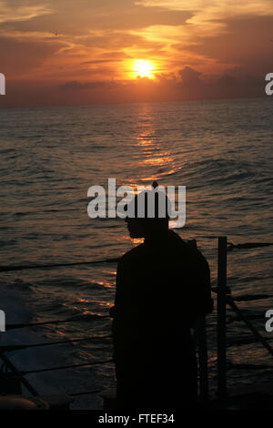 A Sailor on lookout watch aboard the USS Tennessee (SSBN 734) during a ...