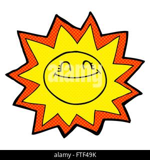 happy freehand drawn comic book speech bubble cartoon sun Stock Vector ...