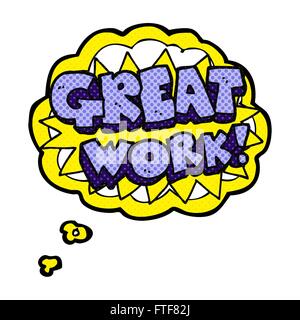 freehand retro cartoon great work symbol Stock Vector Image & Art - Alamy