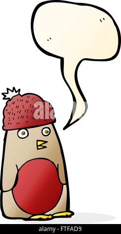 cartoon robin in hat with speech bubble Stock Vector Image & Art - Alamy