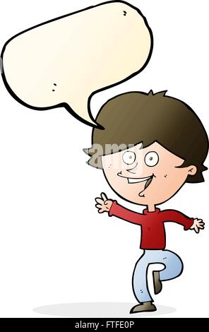 cartoon happy waving boy with speech bubble Stock Vector Image & Art ...