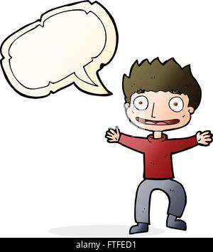 cartoon grinning boy with speech bubble Stock Vector Image & Art - Alamy