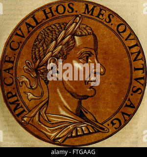 A 1645 work presenting detailed illustrations of Roman emperors based ...
