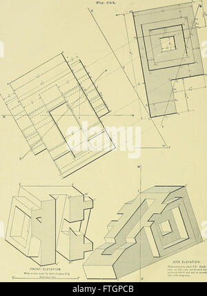A 1897 guide on engineering drawing, focusing on third-angle projection ...